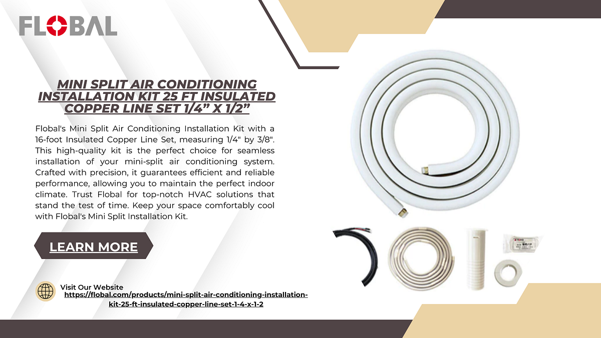 Mini Split Air Conditioning Installation Kit 25 ft Insulated Copper ...