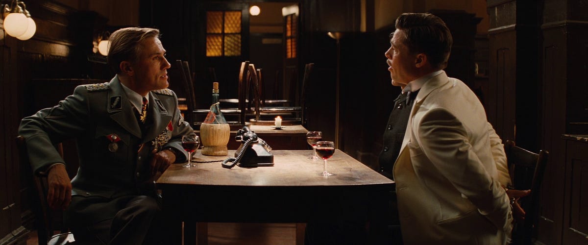 Demasiado Bueno. Y cierto.. Cuando el Coronel Hans Landa le ofrece ...