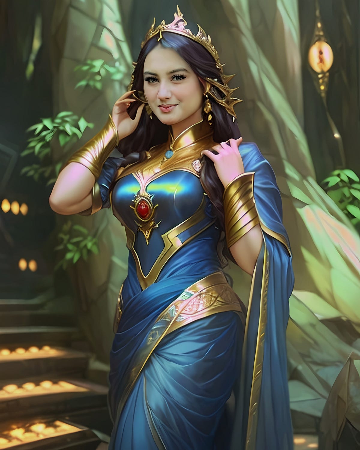 Enchantress of the Midnight Realm Draped in silk spun from twilight’s ...