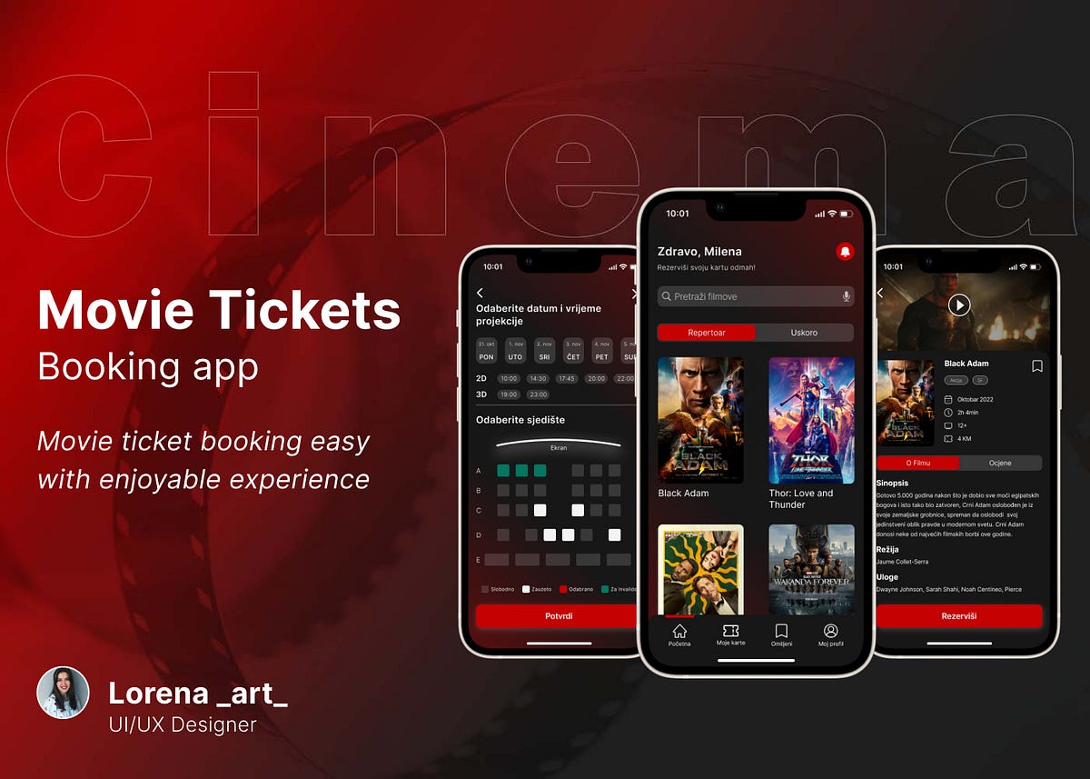 UI/UX Case Study: Movie Tickets Booking app | by Lorena_art | Medium