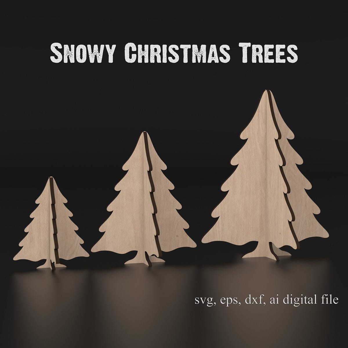 Free Standing Snowy Christmas Tree Svg Laser Cutting Files, Christmas ...