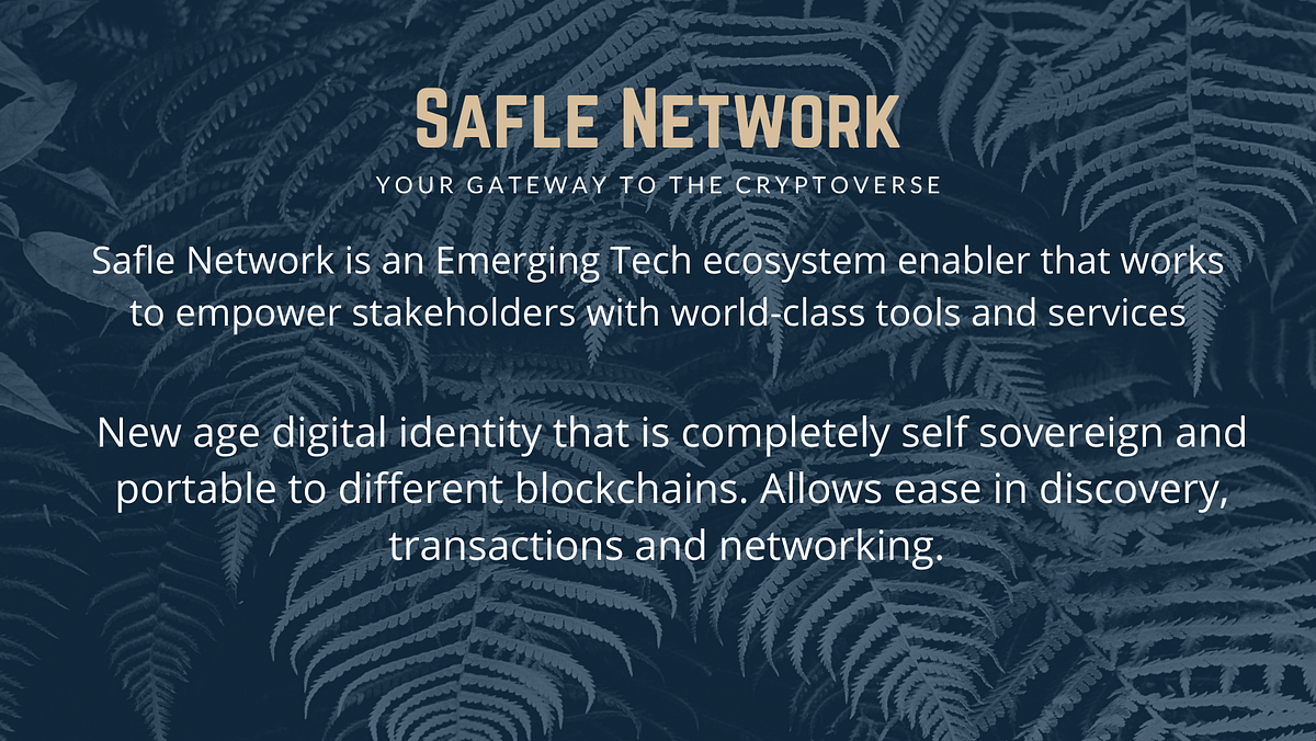 SAFLE NETWORK New age digital identity that is completely self ...