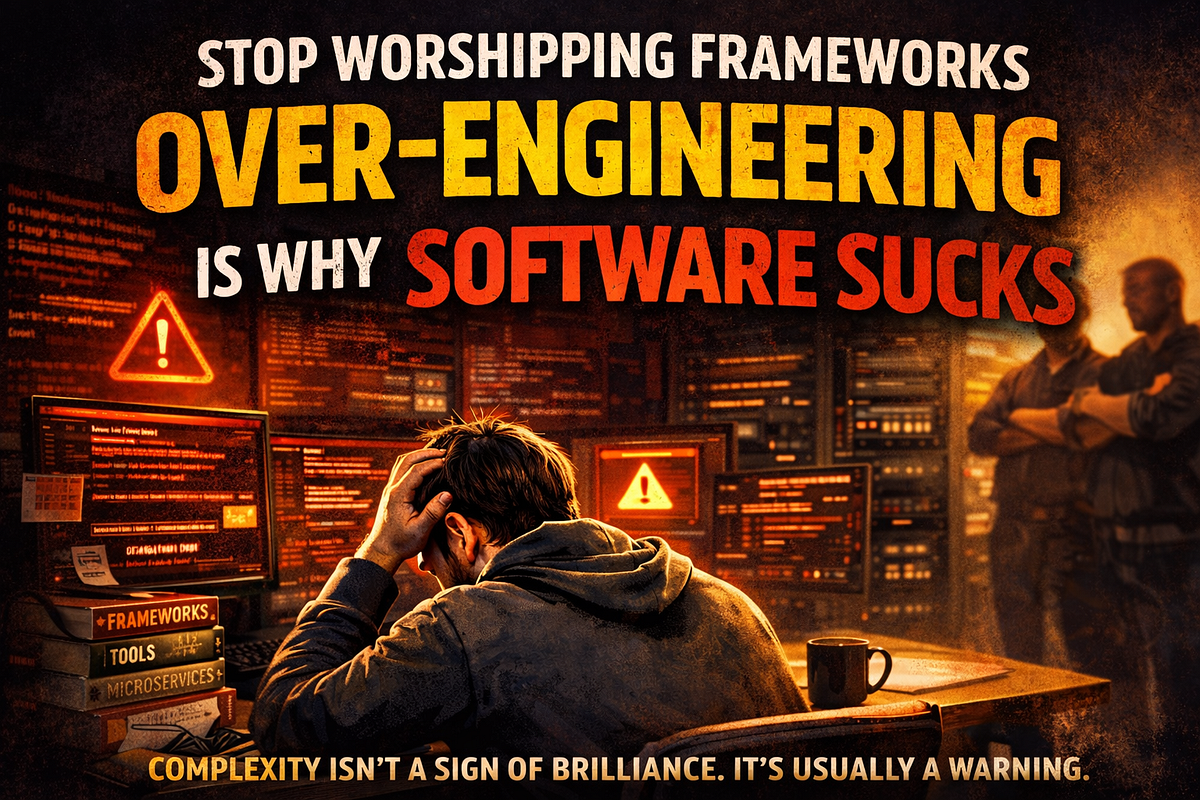 Stop Worshipping Frameworks: Over-Engineering Is Why Your Software ...