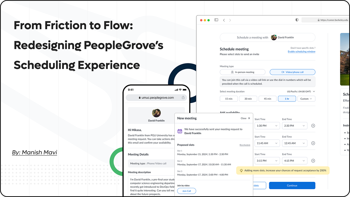 From Friction to Flow: Redesigning PeopleGrove’s Scheduling Experience | UX Case Study | by ...