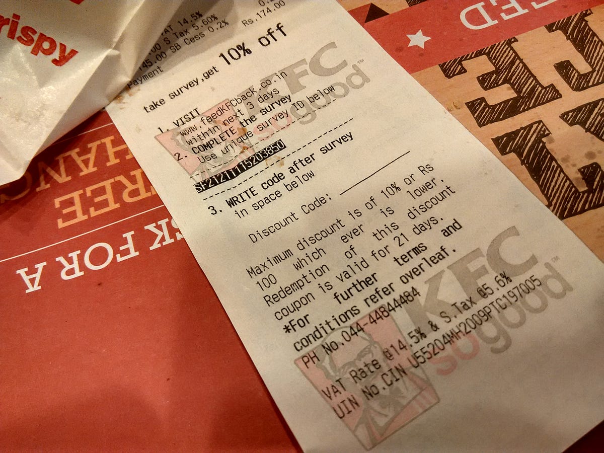 What’s wrong with KFC feedback survey | by Nipun Kanade | Medium
