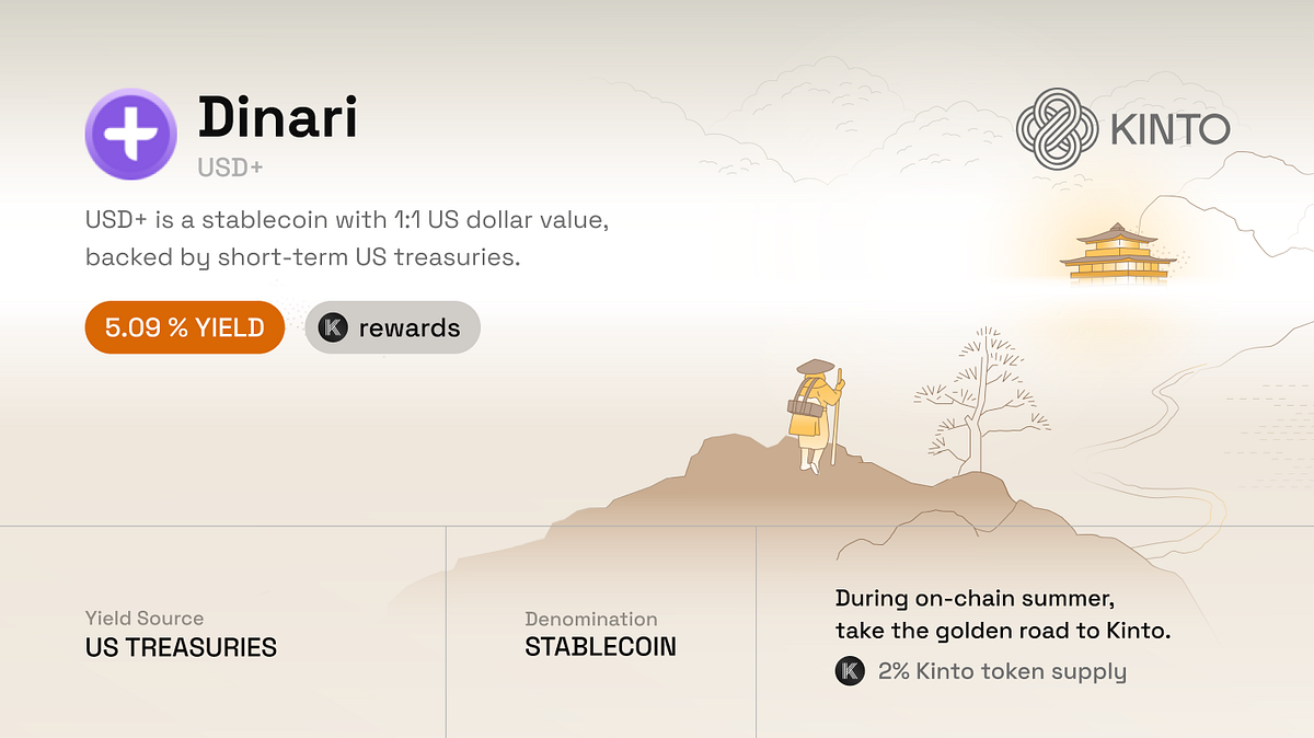 ⛩️ Kinto launches USD+. Dinari’s USD+ is now available on… | by Kinto | Kinto | Medium