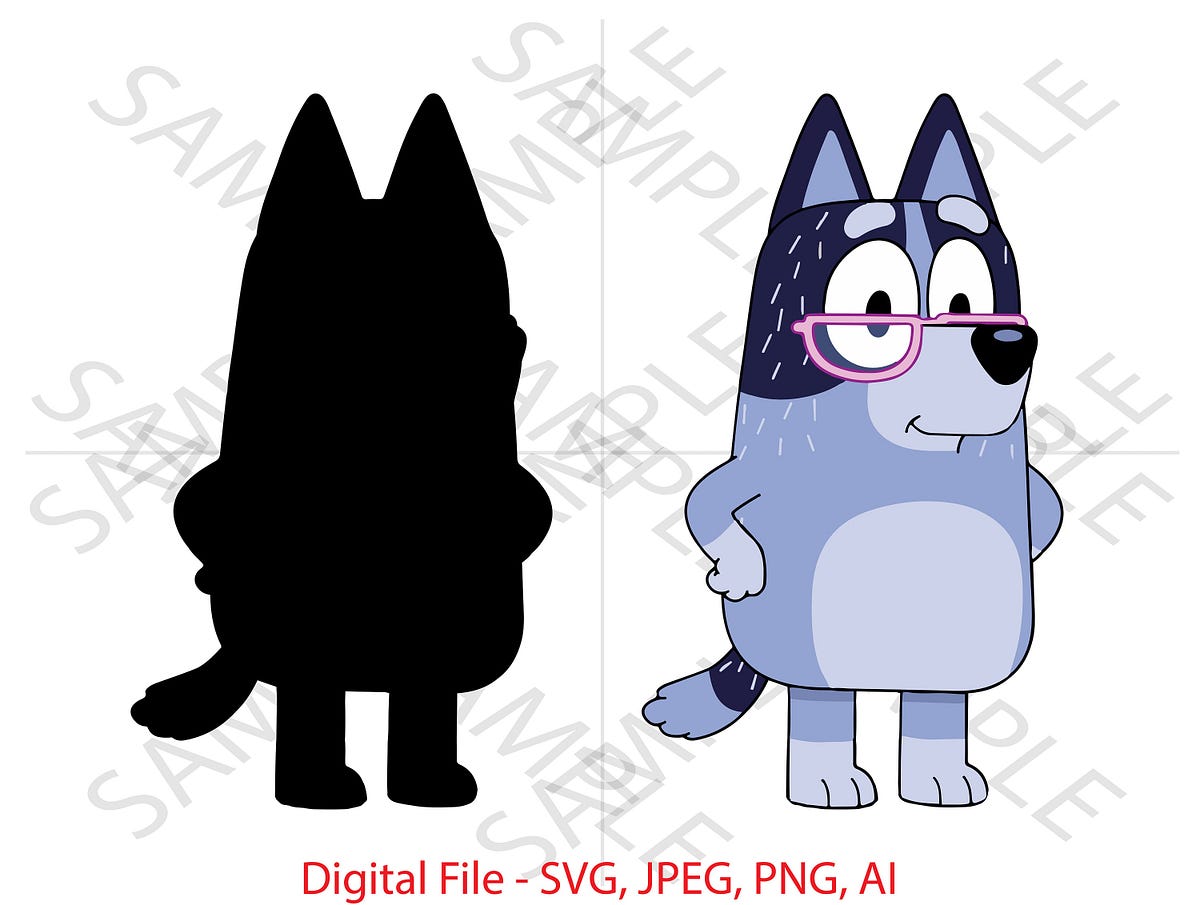 Chris Nana Heeler Bundle, Nana Heeler SVG, Bluey Show, Bluey SVG, Chris ...