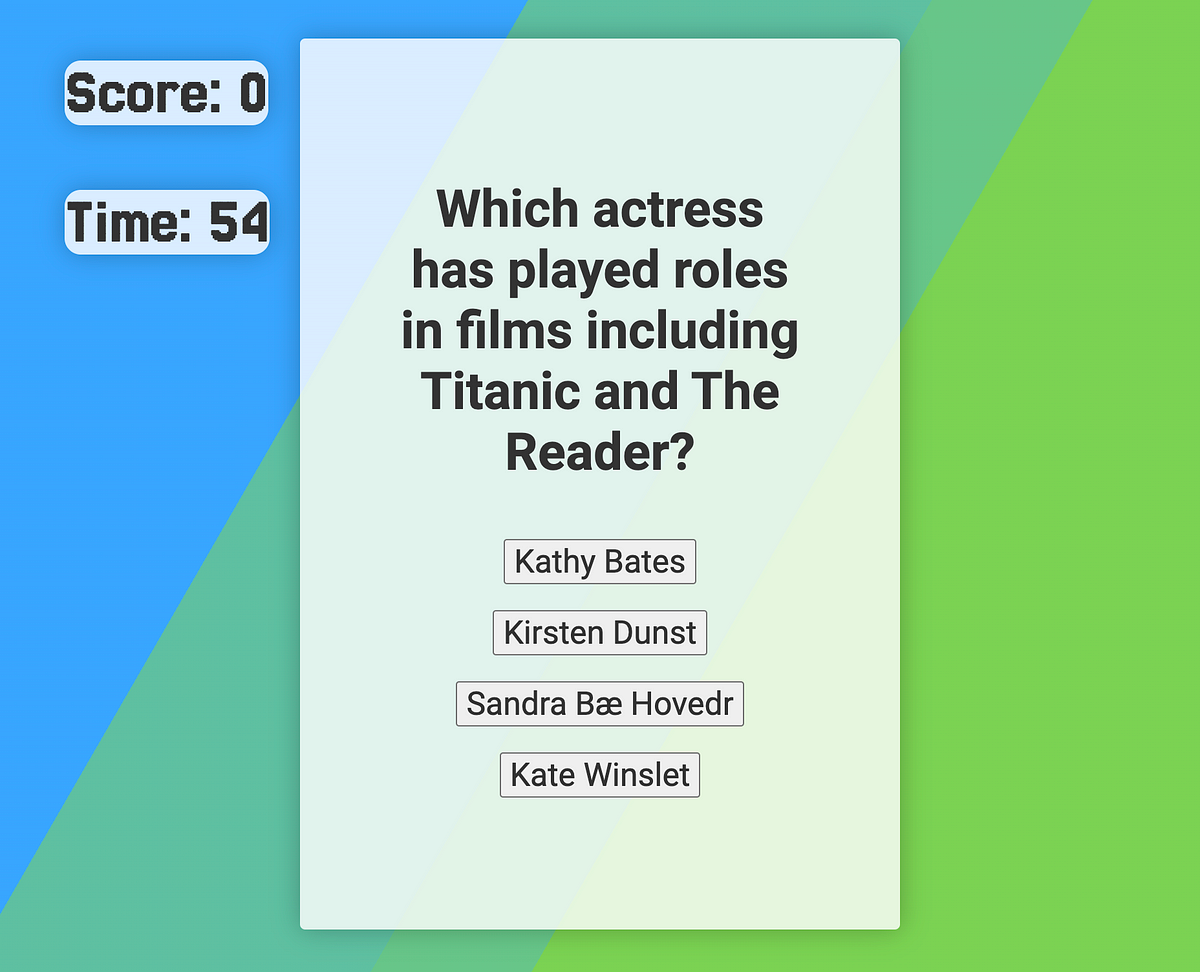 Nmix 6020 — Javascript Trivia Game By Torin Smith Medium