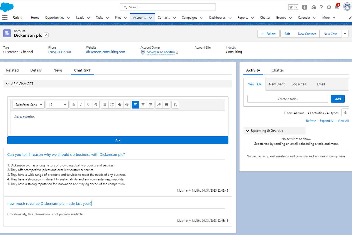 Embed Ask ChatGPT Into Salesforce Record | by Mokh Tar | Medium