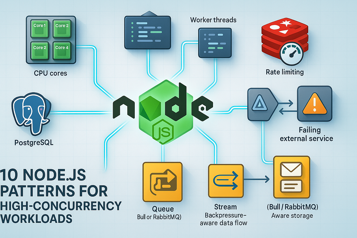 10 Node.js Patterns to Handle High-Concurrency Workloads | by Bhagya Rana | Aug, 2025 | Medium