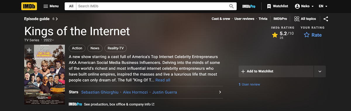 Kings of the Internet — Documentary Cover ImageThe Kings of the ...