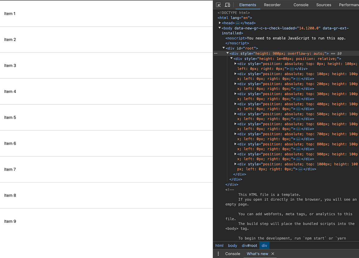 Rendering millions of items in react without any lag: “List performance optimization in React ...