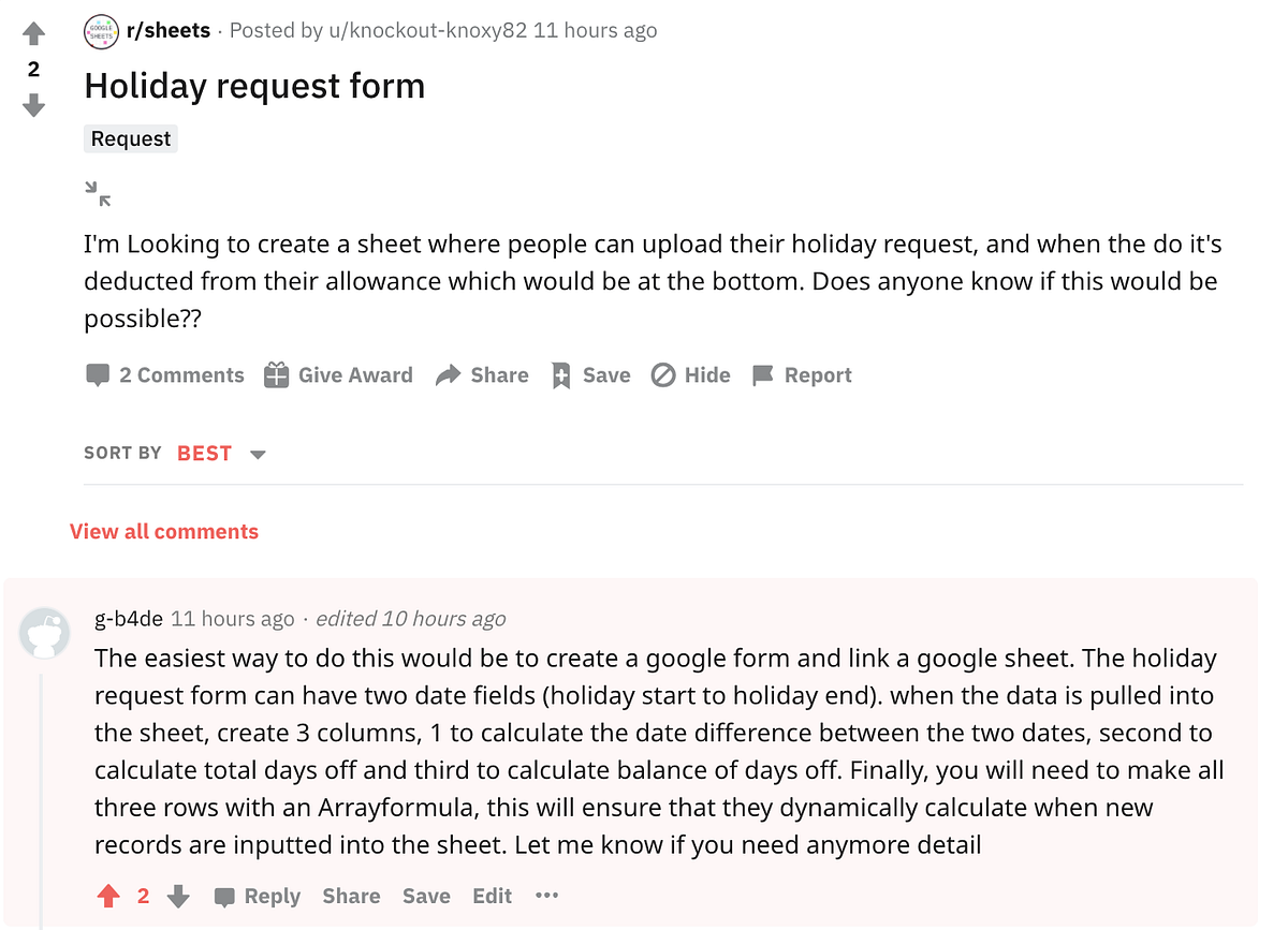 How to build an automated holiday tracker with google sheets & forms ...