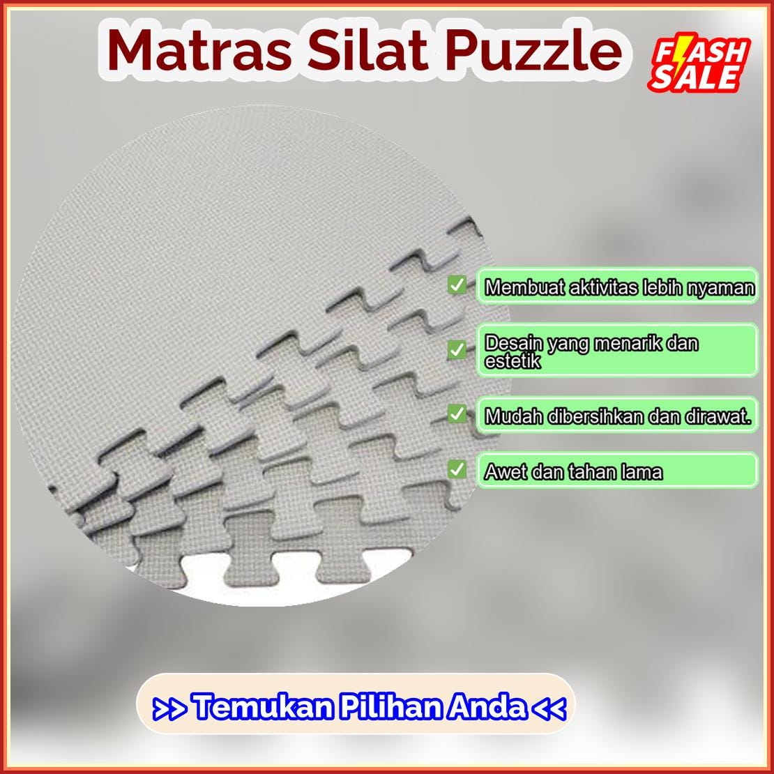 Matras Silat Puzzle - Eva Mat Tebal - Medium