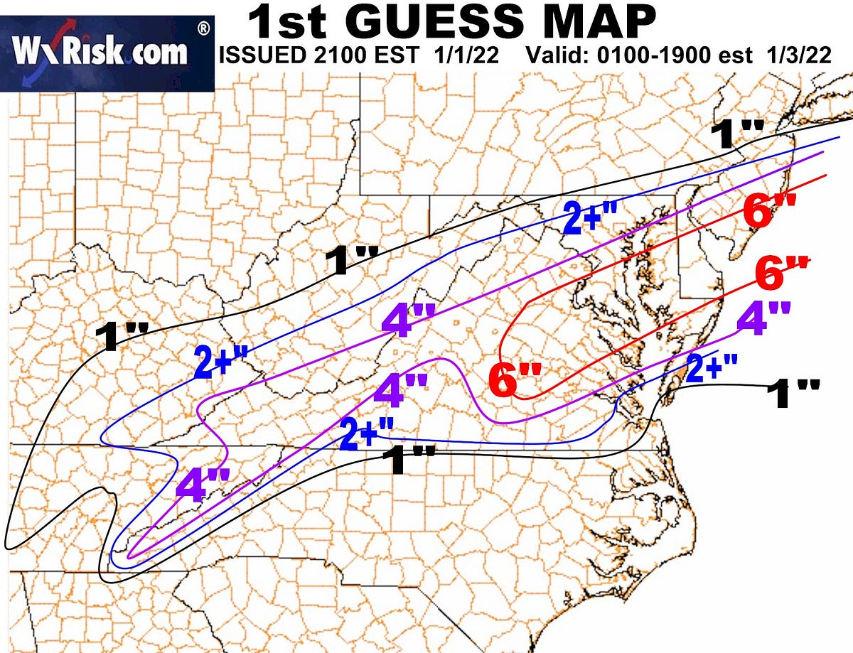 1st GUESS MAP HERE. video by 220am | by DT Wxrisk | Medium