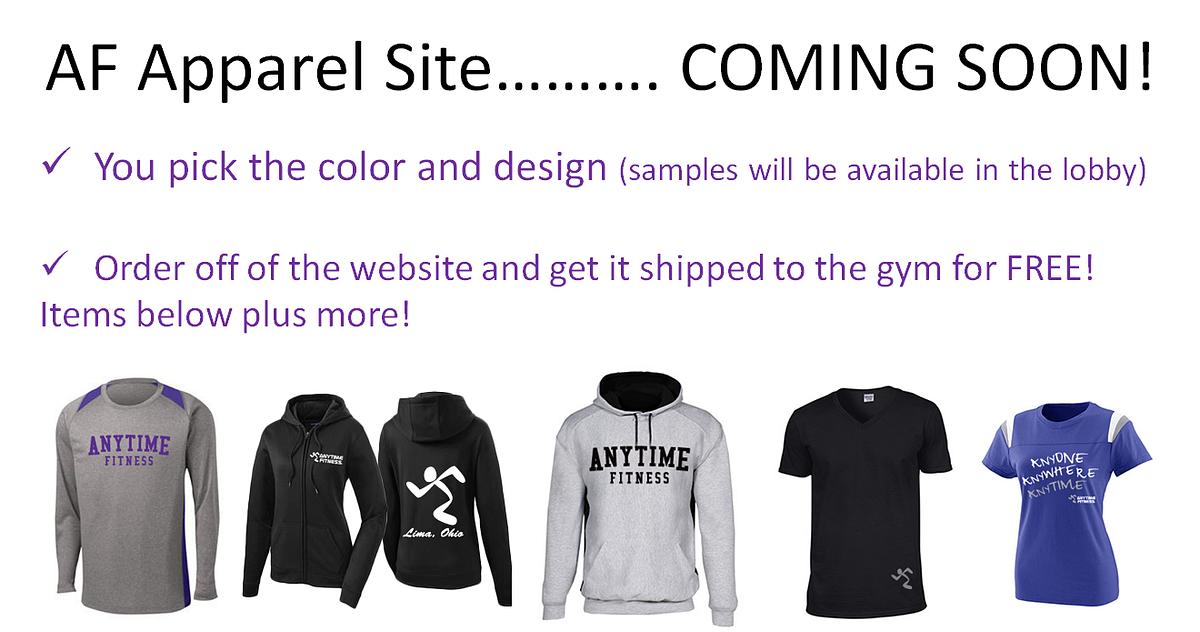 Anytime Fitness Gear…COMING SOON! | by anytimebellefontaine | Medium
