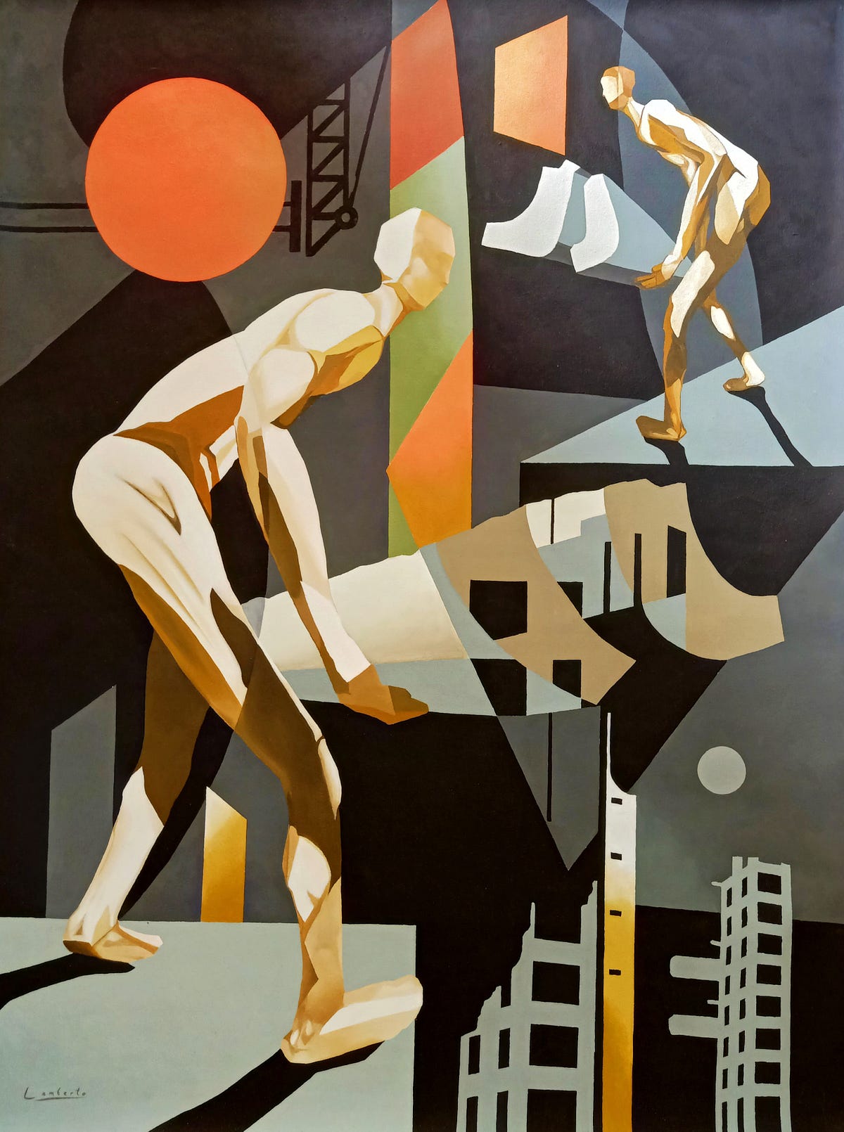 Title: The Builders Medium: Oil on Canvas Size: 48"x36" Year: 2024 ...