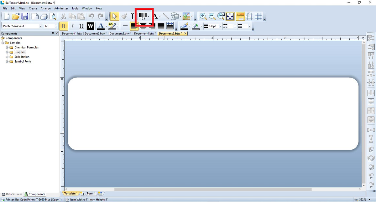 Generate .PRN file template using ‘BarTender’ software and print the barcode label using PHP ...