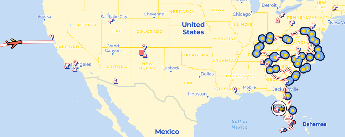 Building a cross-country road trip for the 50 States Project | by ...