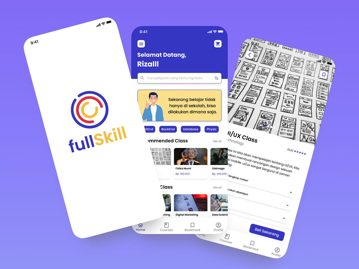 UI/UX Case Study: fullSkill — Elearning Mobile Application | by RIzal ...