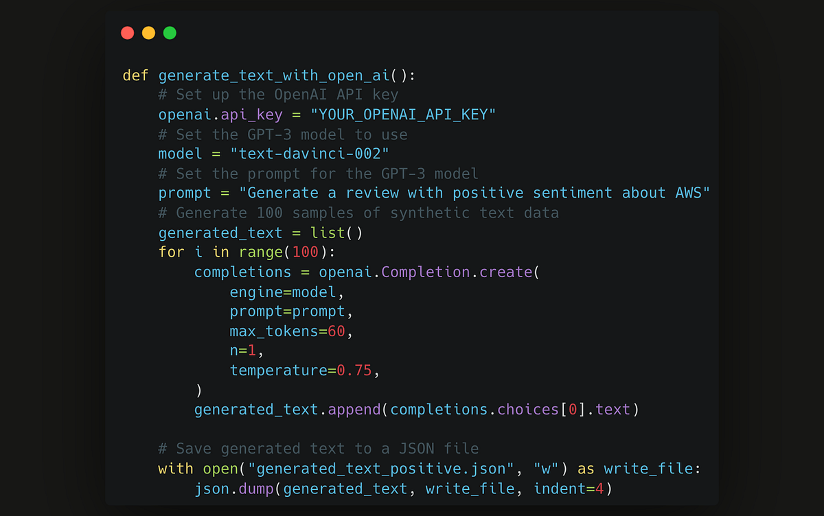 Generating Synthetic Data for Sentiment Analysis using Python and GPT-3 | by Alexandros Pappas ...