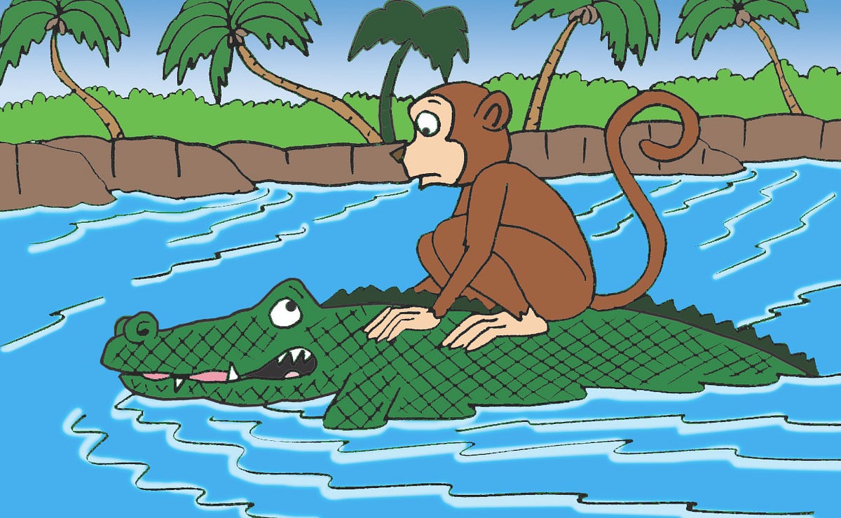 A hearty meal. Lallu, the crocodile took a juicy mango… | by Katha Kids ...