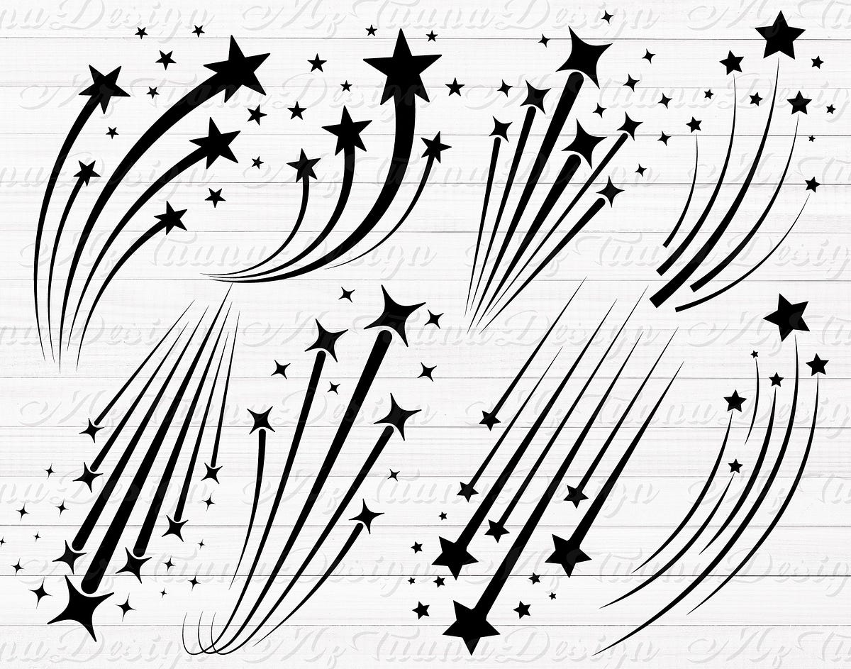 Shooting Stars SVG — Star Svg Bundle, Outline Svg, Meteorite Svg, Stars ...