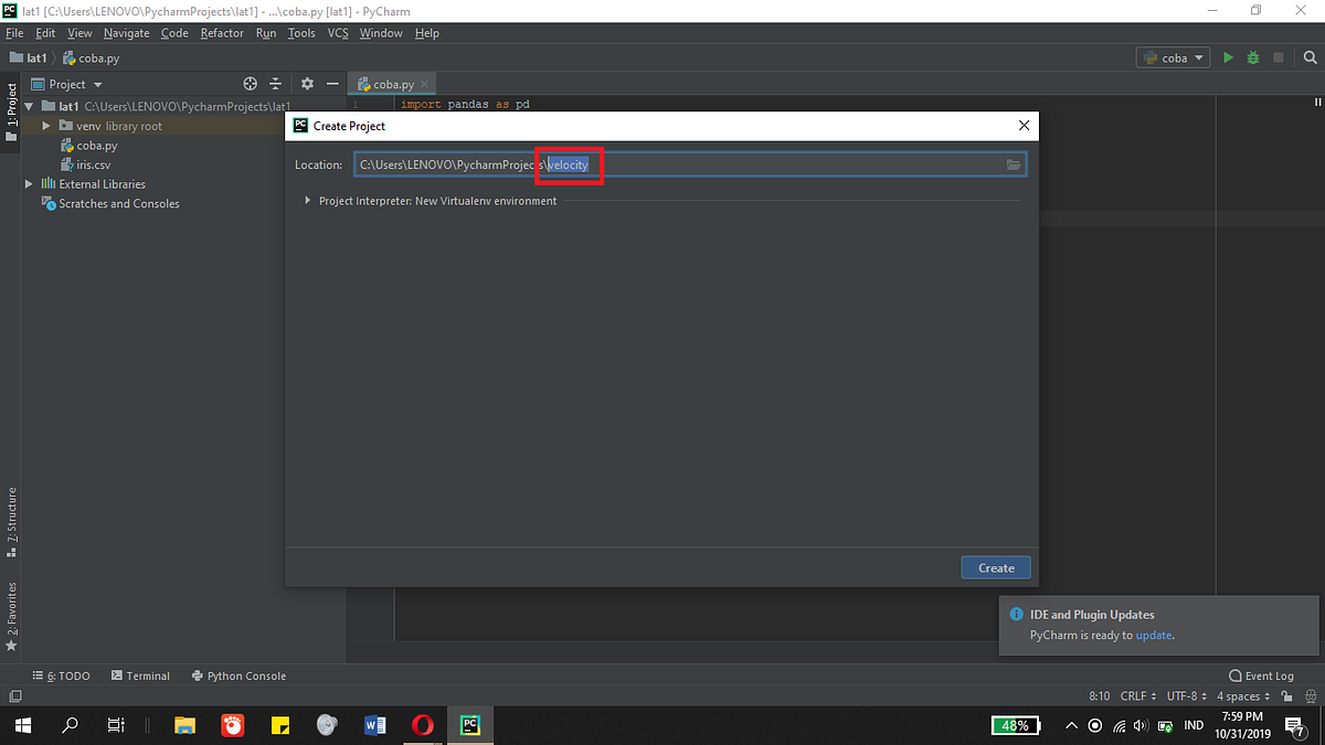 How to Make a Velocity Equation using Python by Pycharm IDE? | by Rakha Saputra | Medium