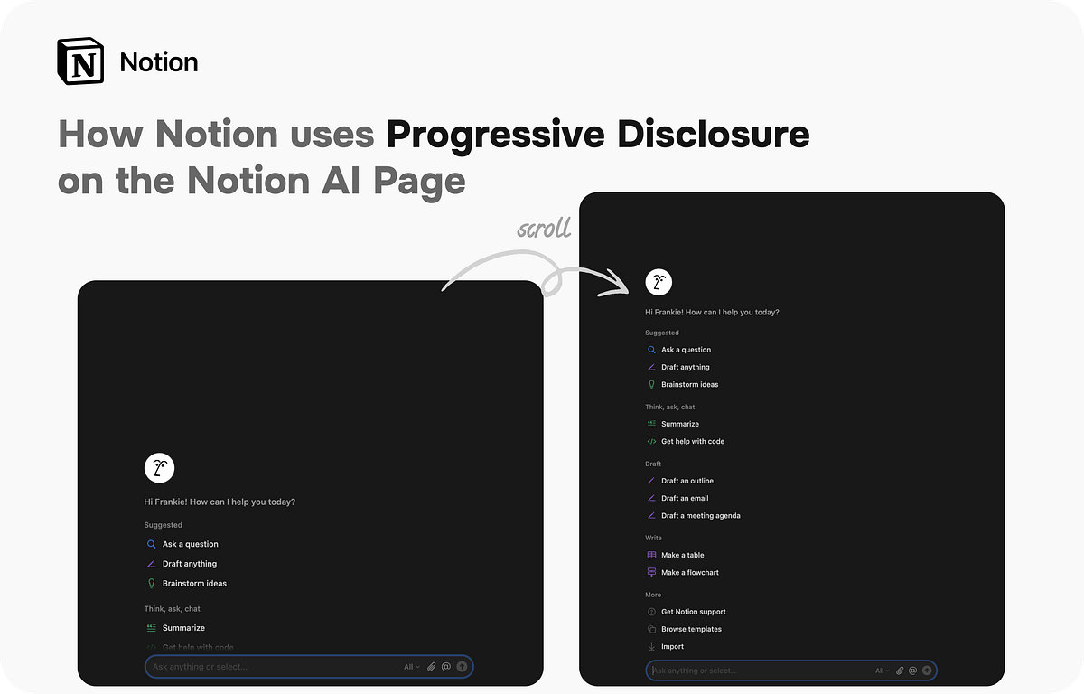 How Notion uses Progressive Disclosure on the Notion AI Page | by ...