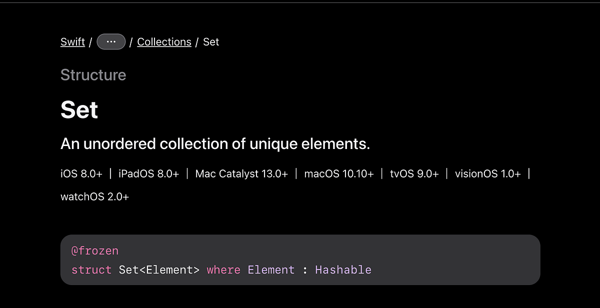 [Swift] Set vs Array. 왜 Array.contains(_:)의 시간 복잡도는 O(n)이고… | by Miya | Sep, 2024 | Medium