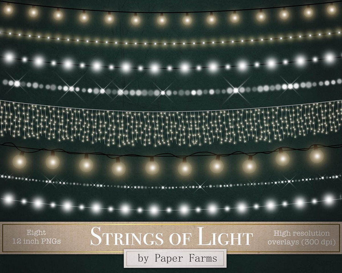 Strings of light clipart, light borders, light clipart, light effects ...