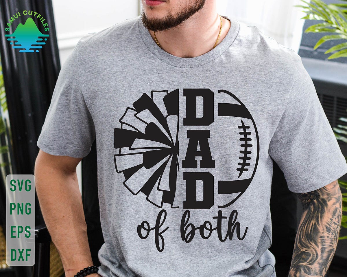 Football Cheer Dad Of Both Svg, Football Dad Svg, Football Dad Png ...