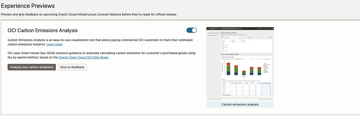 How to check your carbon footprint in OCI - Learn OCI