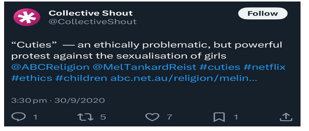 Collective Shout defended the "child exploitation" film Cuties ...