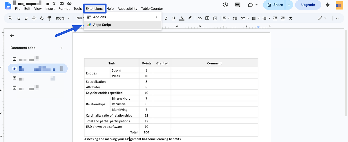 Apps Script — Google Docs Table Counter | by August Lam | May, 2026 ...
