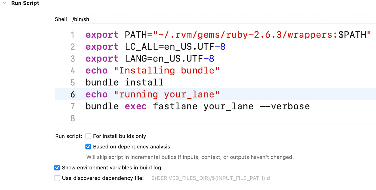 How to use Fastlane from an Xcode Run script phase | by Federico Cappelli | Medium