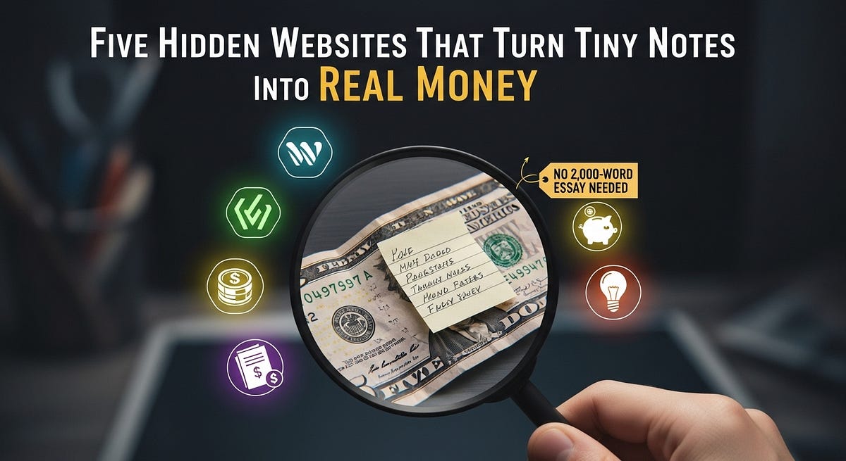 Five Hidden Websites That Turn Tiny Notes Into Real Money (No 2,000 ...