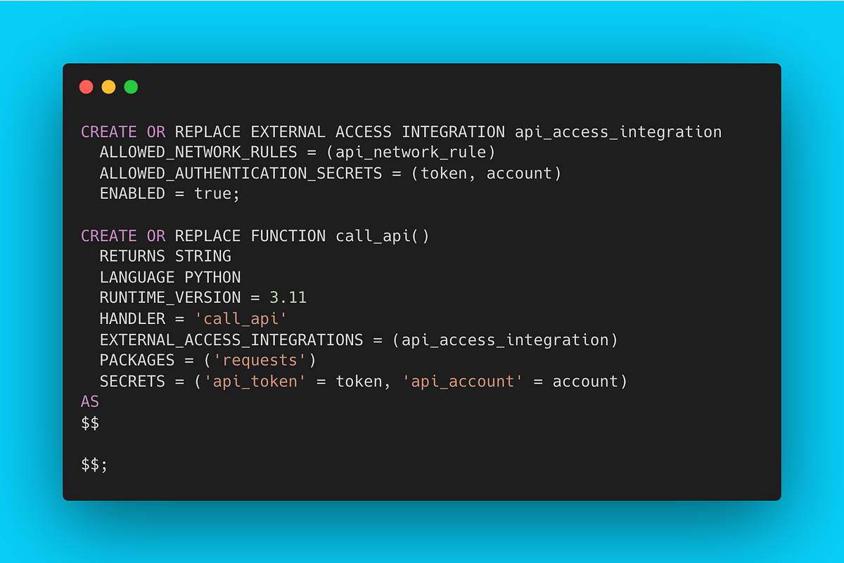 External Access Example: How to Use Multiple Secrets in a Python UDF | by Emily Nguyen | Medium