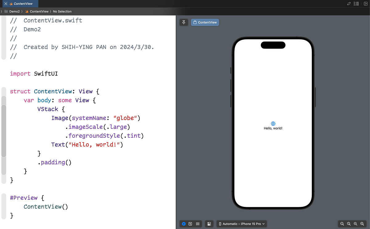 方便預覽程式畫面和執行 App 的 Swiftui Preview By 彼得潘的 Ios App Neverland 彼得潘的 Swift Ios App 開發問題解答集 Medium
