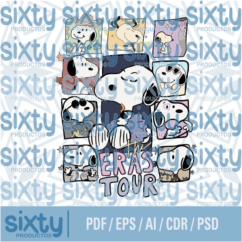 Vector snoopy dtg print, the eras digital tour (eps, pdf, cdr, psd, ai ...