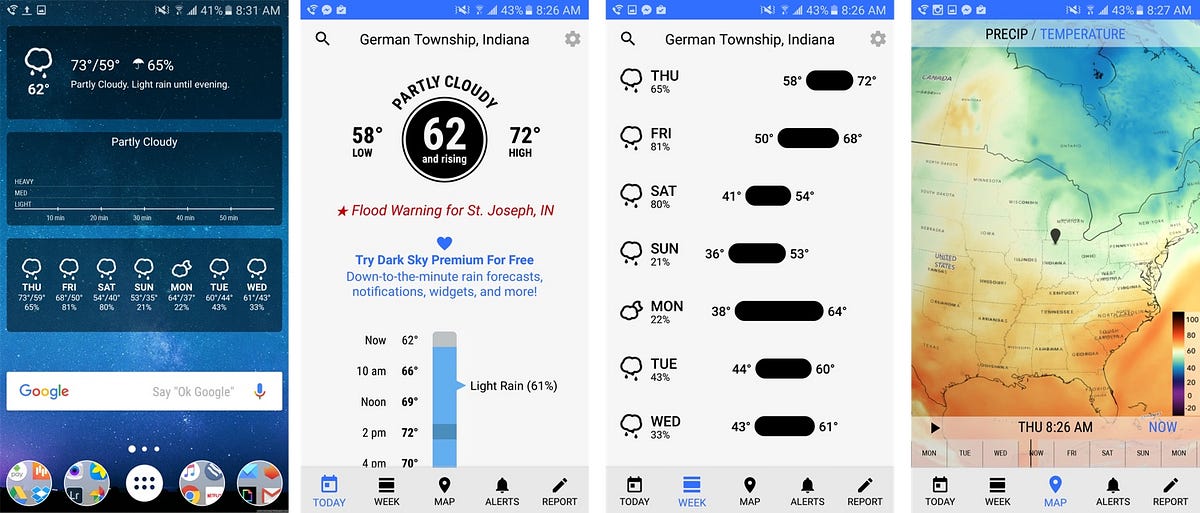 Dark Sky finally comes to Android | by Mike Norris | The Gadgeteur | Medium