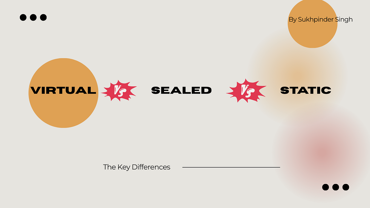 How Virtual, Sealed, and Static Methods Affect Performance in C#: A Developer’s Guide | by ...