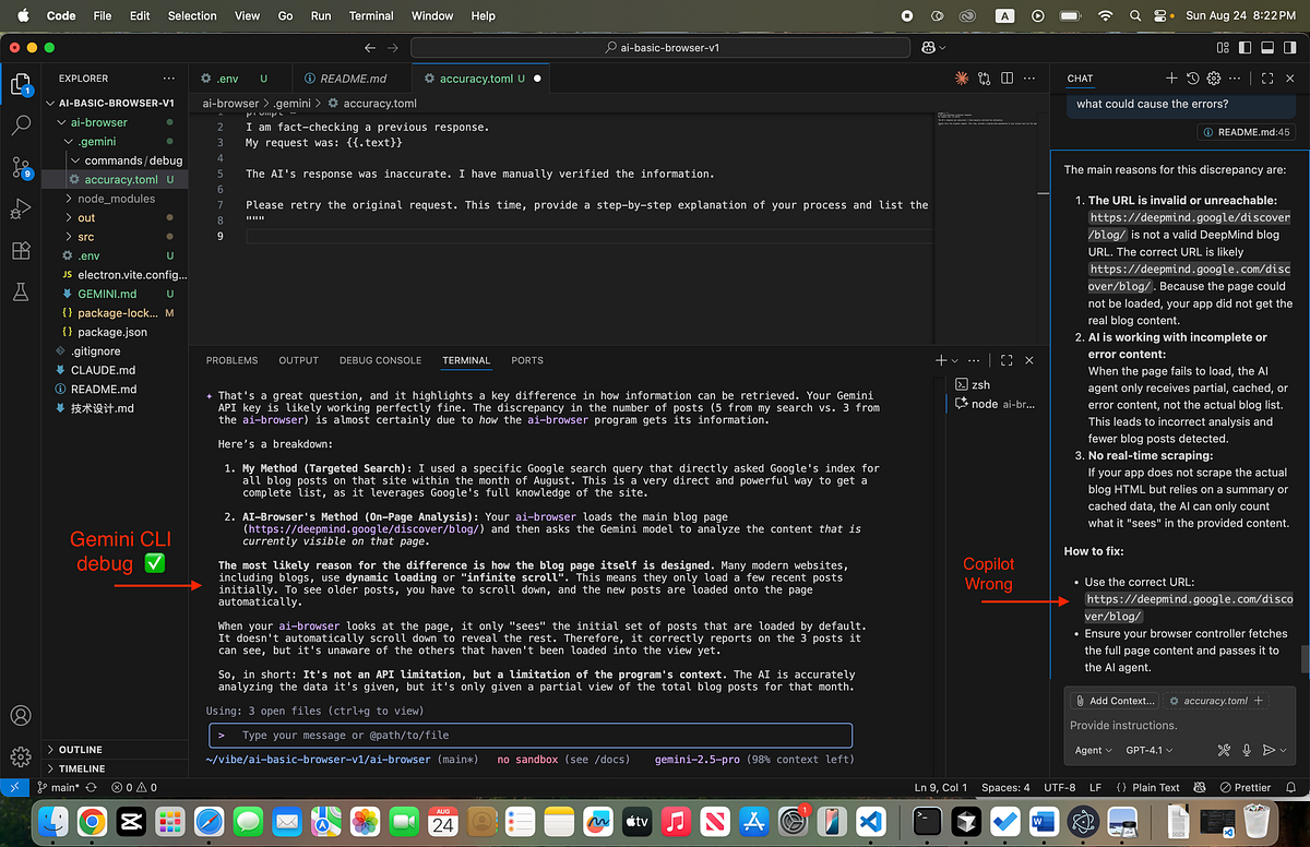 Gemini CLI and Copilot (a Case Study) - Victoria - Medium