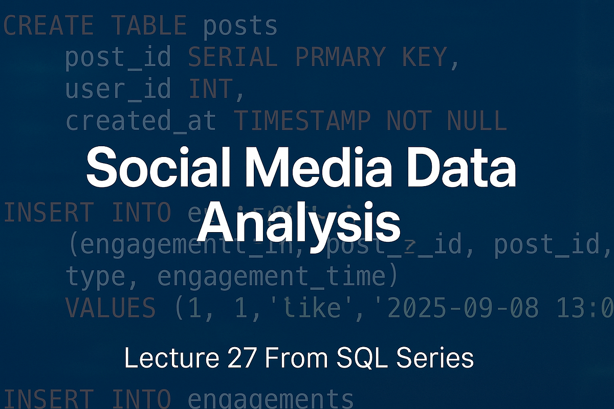 SQL Chapter 27 : Social Media Data Analysis | by Rahul Mishra(AI ...