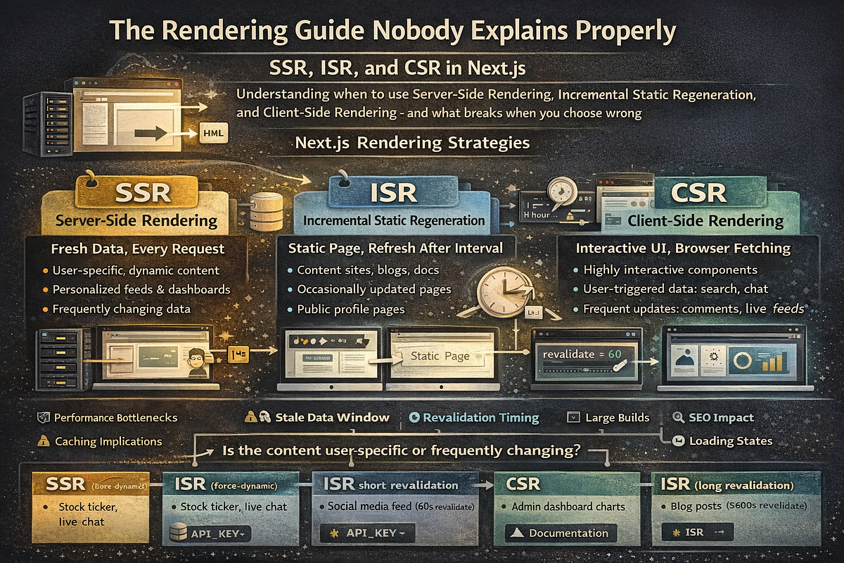 The Rendering Guide Nobody Explains Properly — SSR, ISR, and CSR in Next.js | by Ronik Dedhia ...
