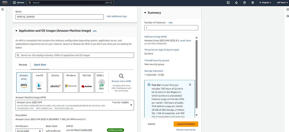 How To Create An Apache Server Using Amazon LINUX | by Jeff Vaval | Medium