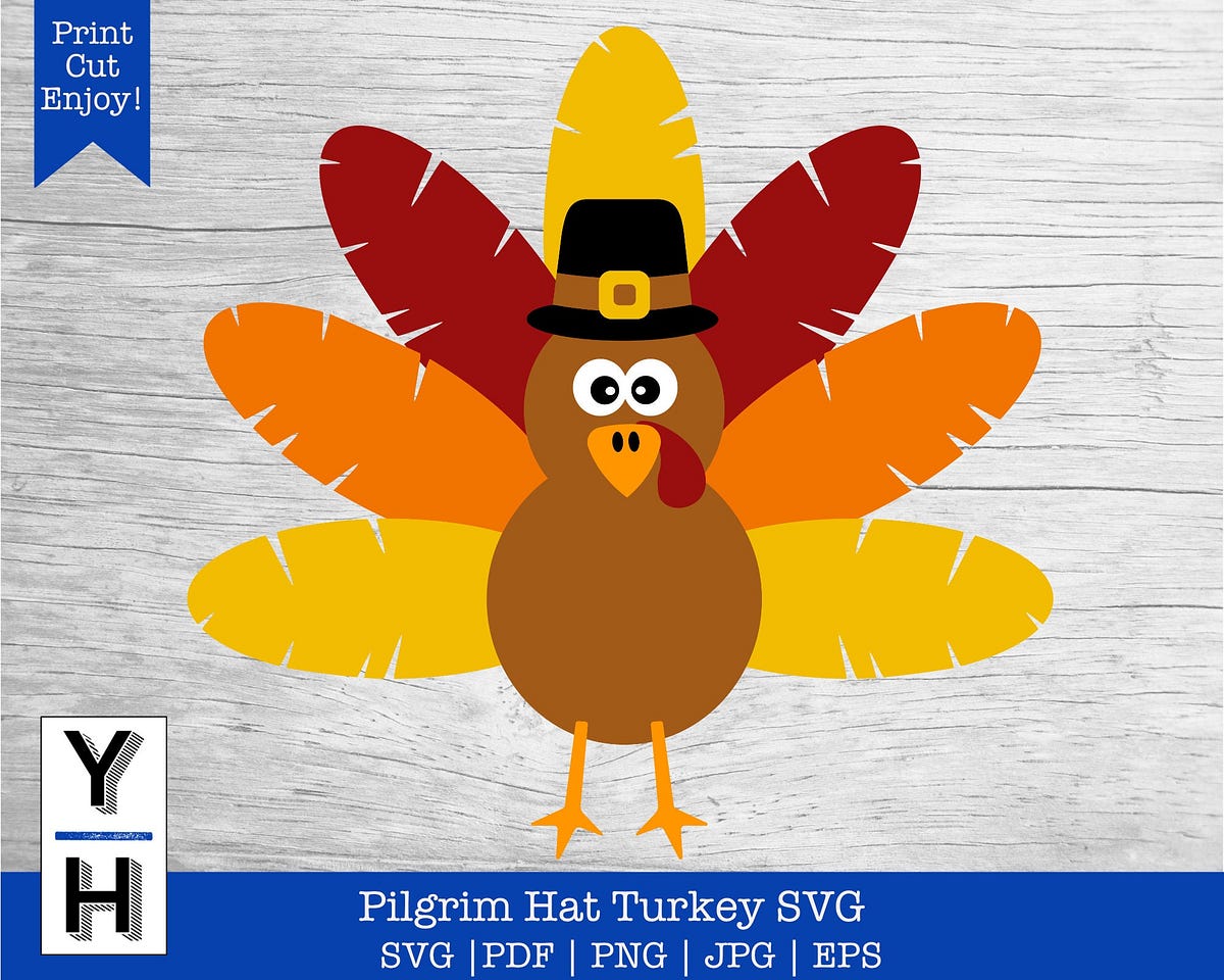 Pilgrim Hat Turkey SVG | Thanksgiving Turkey PNG | Cute Turkey Clipart ...