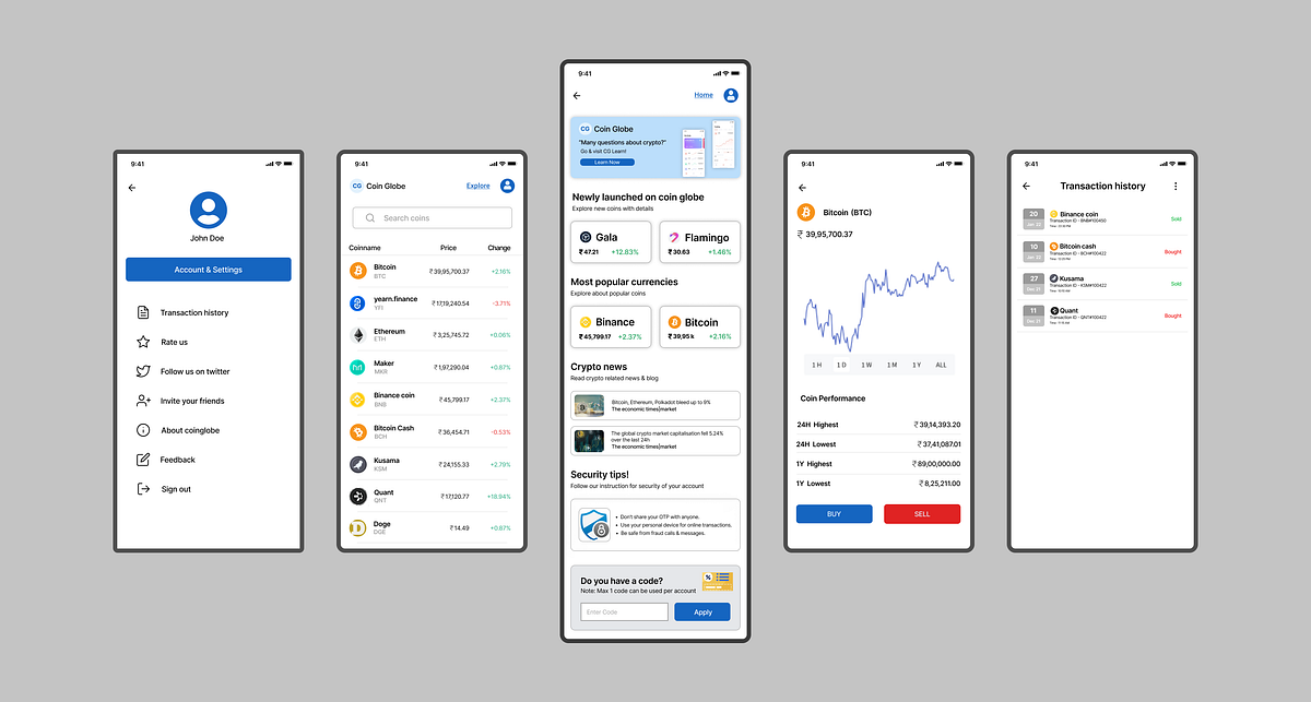 Crypto Currency App | UI/UX Case Study | by Jadhavprashant | Medium