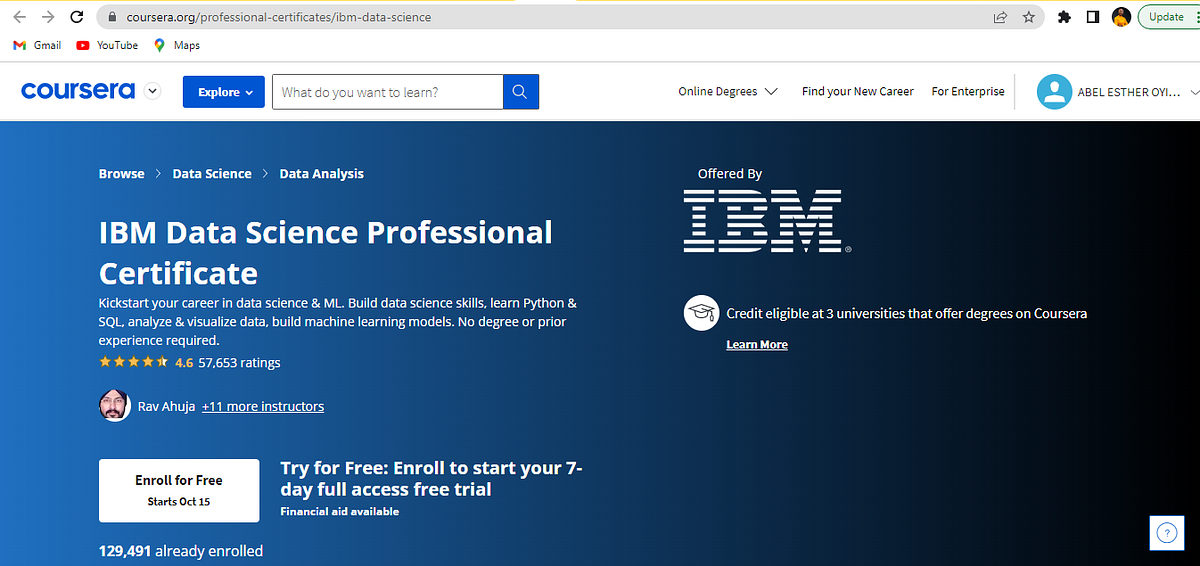 How to get Financial Aid for IBM Data Science Professional Certificate on Coursera. | by Esther ...