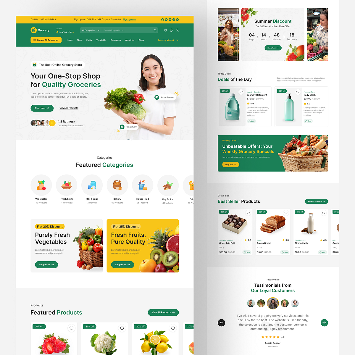 Grocery Store Website UIUX Design | Figma | Web UI | by Insightlancer ...